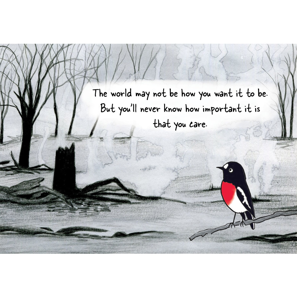 Scarlet robin after fire card | Paperbark Writer